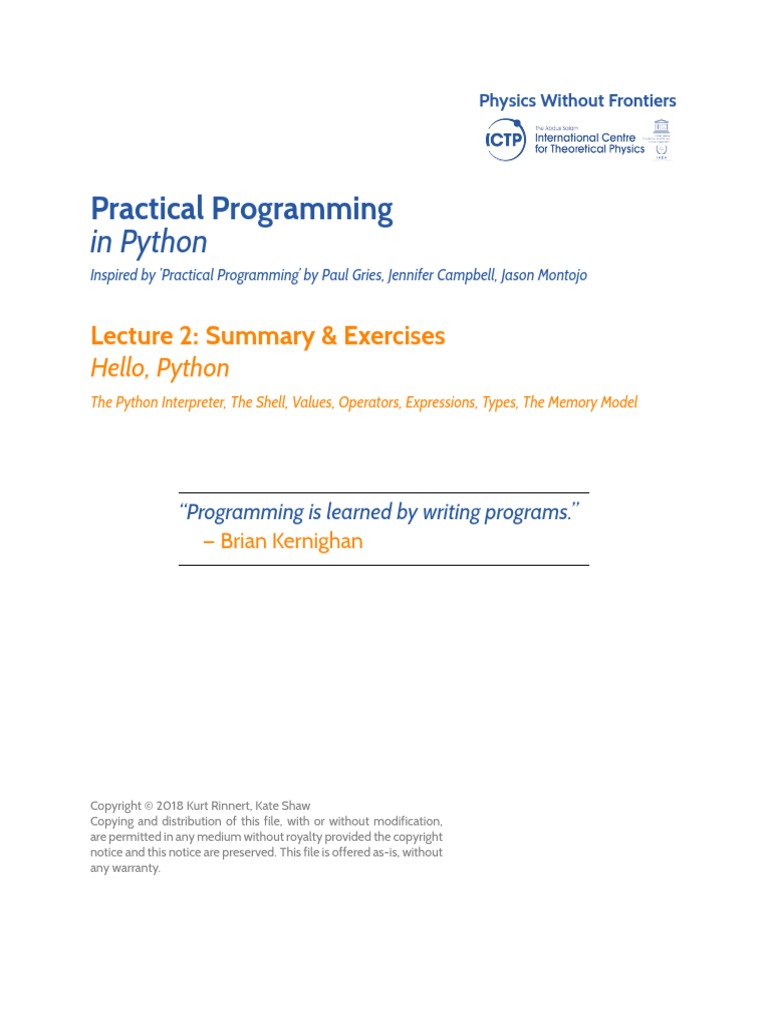 Python 02 Exercises | PDF | Variable (Computer Science) | Python (Programming Language)