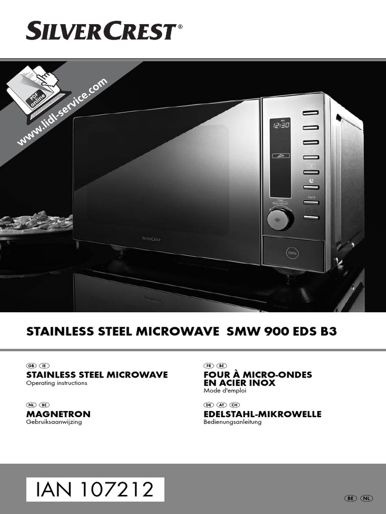 SilverCrest SMW 900 EDS B3 Microwave | PDF | Grilling | Oven