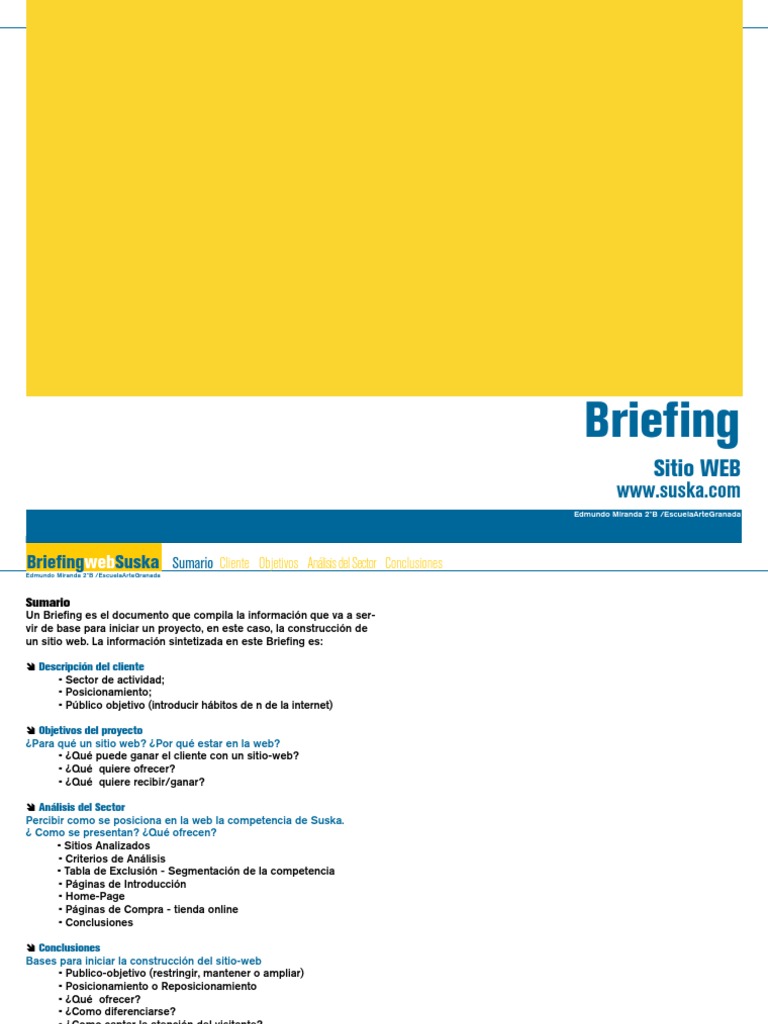 Briefing - Web - V2 (2011-03-30) | PDF | Color | Las compras en línea