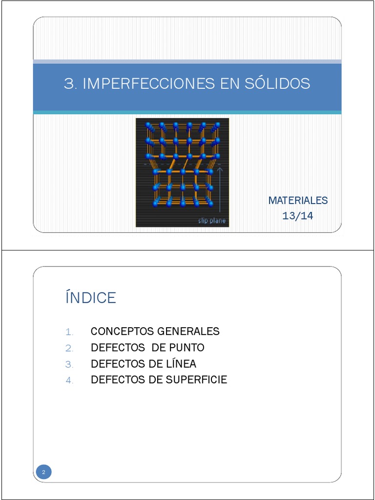Defectos Intersticiales en Sólidos | PDF | Dislocación | Ciencia de los ...