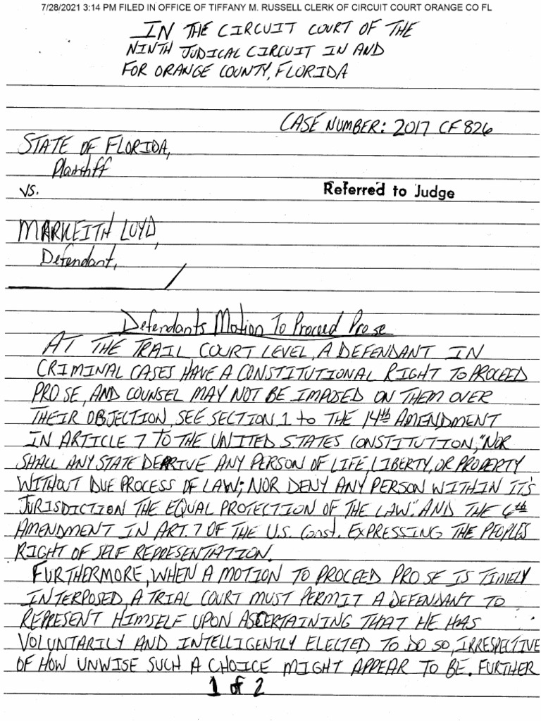 Motion To Proceed Pro Se | PDF | Legal Procedure | United States Public Law