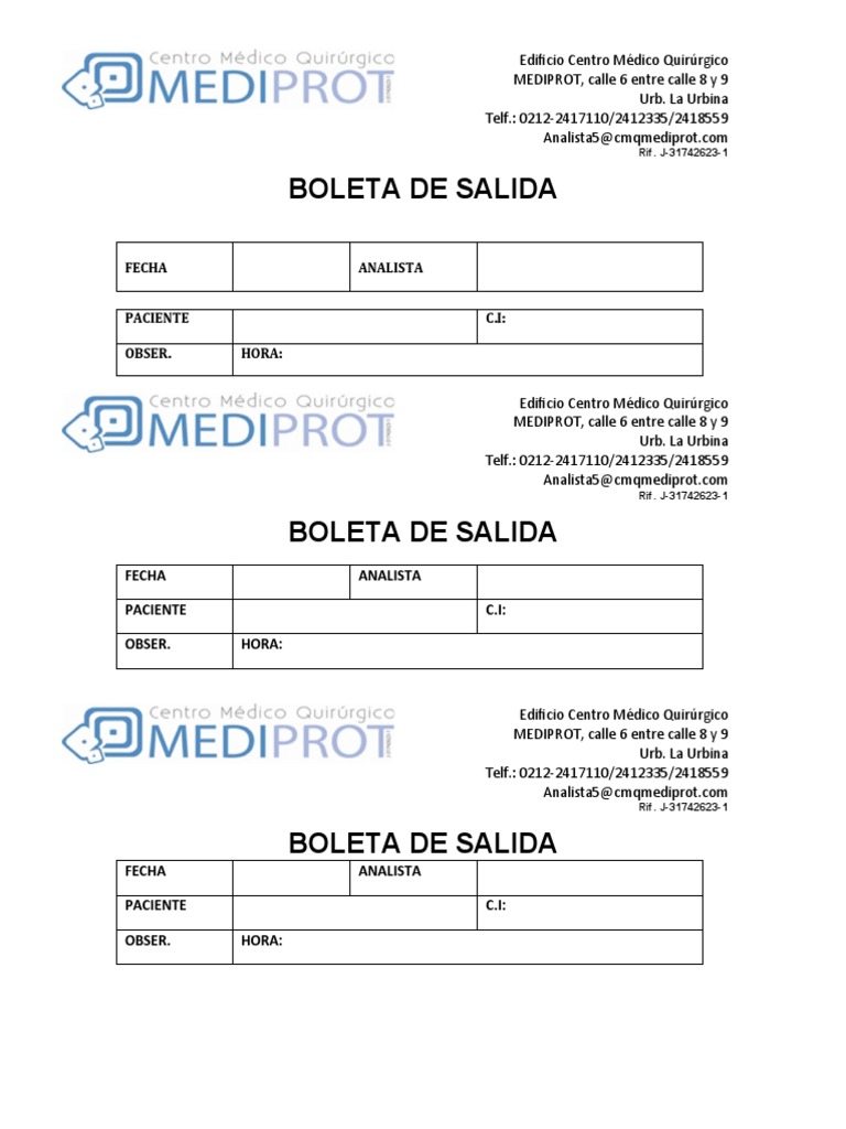 Boleta de Salida | PDF