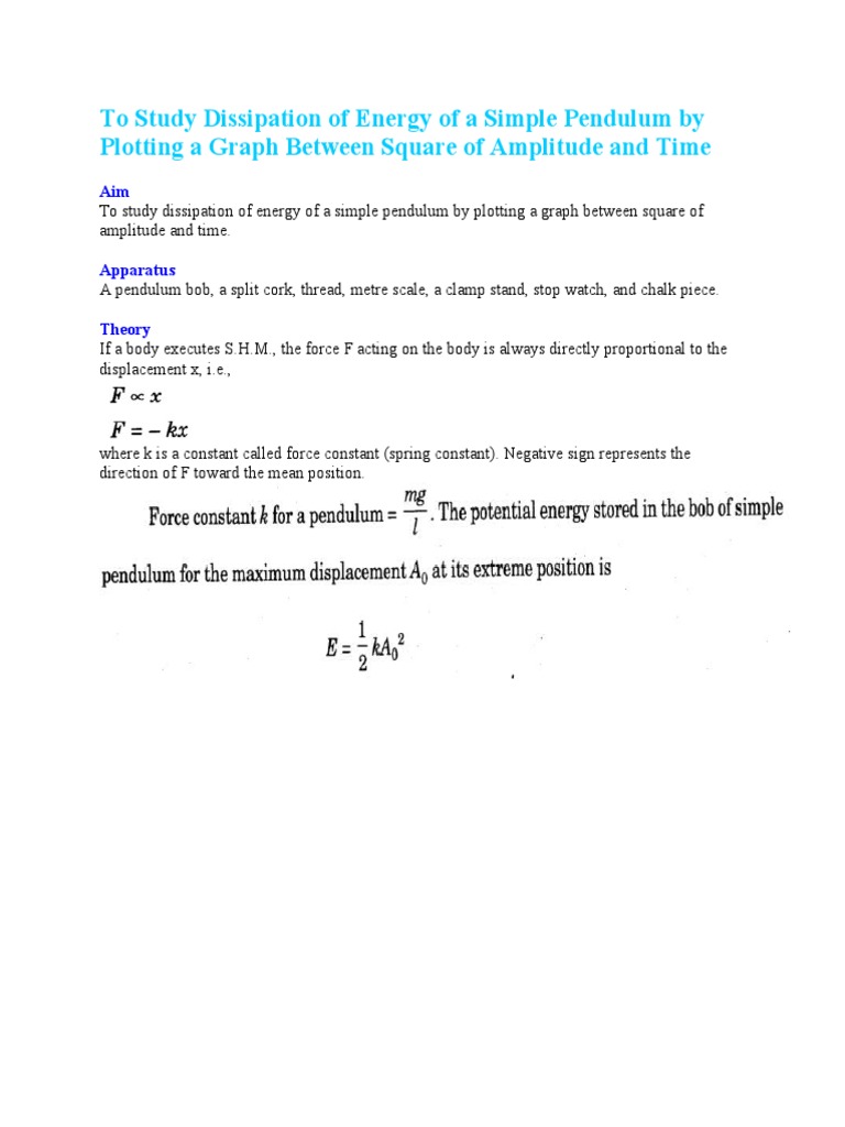 Physics Project | Download Free PDF | Pendulum | Oscillation