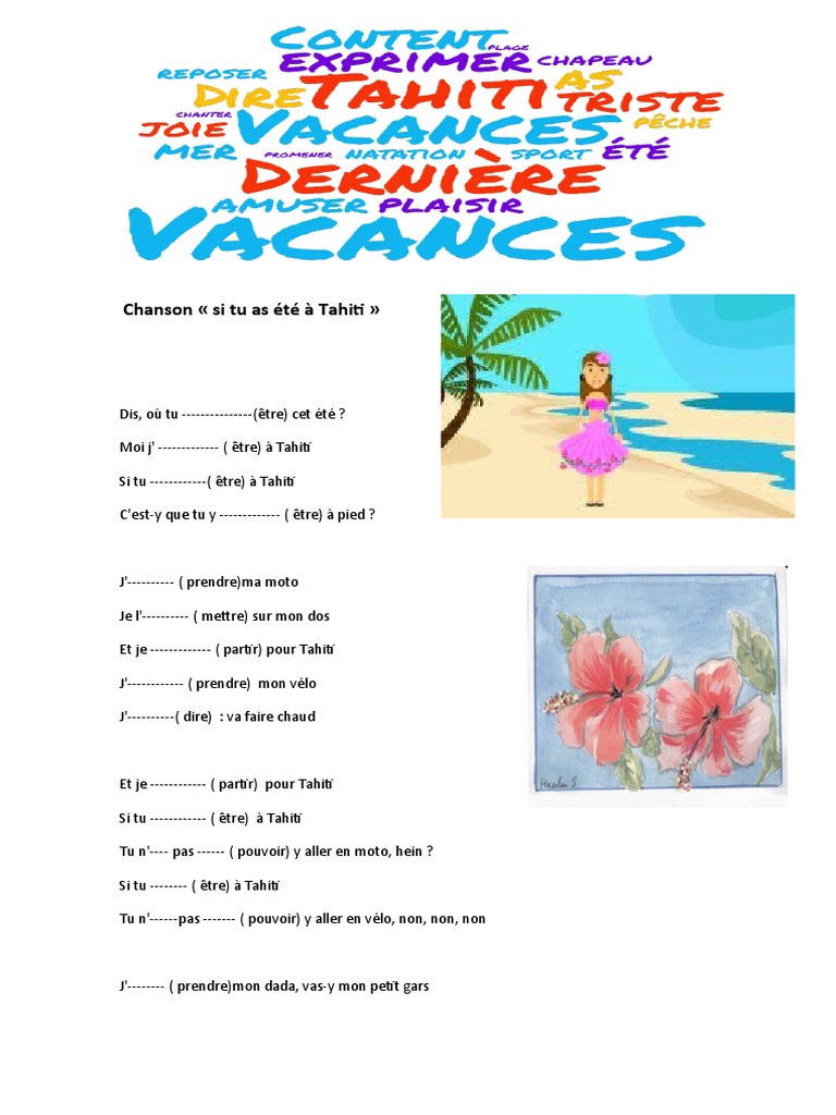 Chanson Pour Etudier Le Passe Compose Chansons - 70028 | PDF