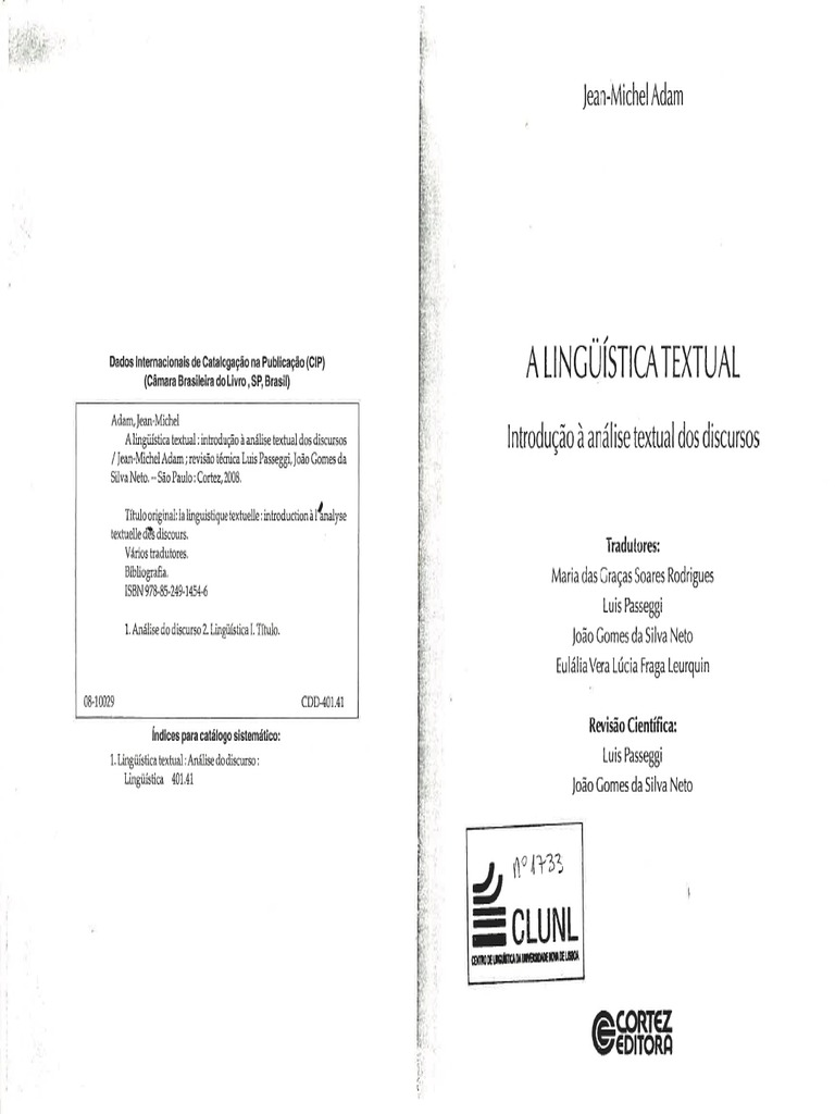 A Linguística Textual by Jean-Michel Adam | PDF