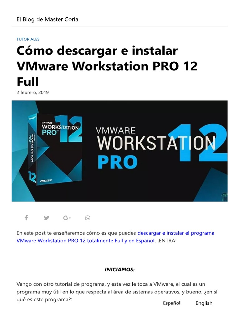 Descargar Vmware Workstation Pro 12 Full - Actualizado | PDF | Software | Informática y ...