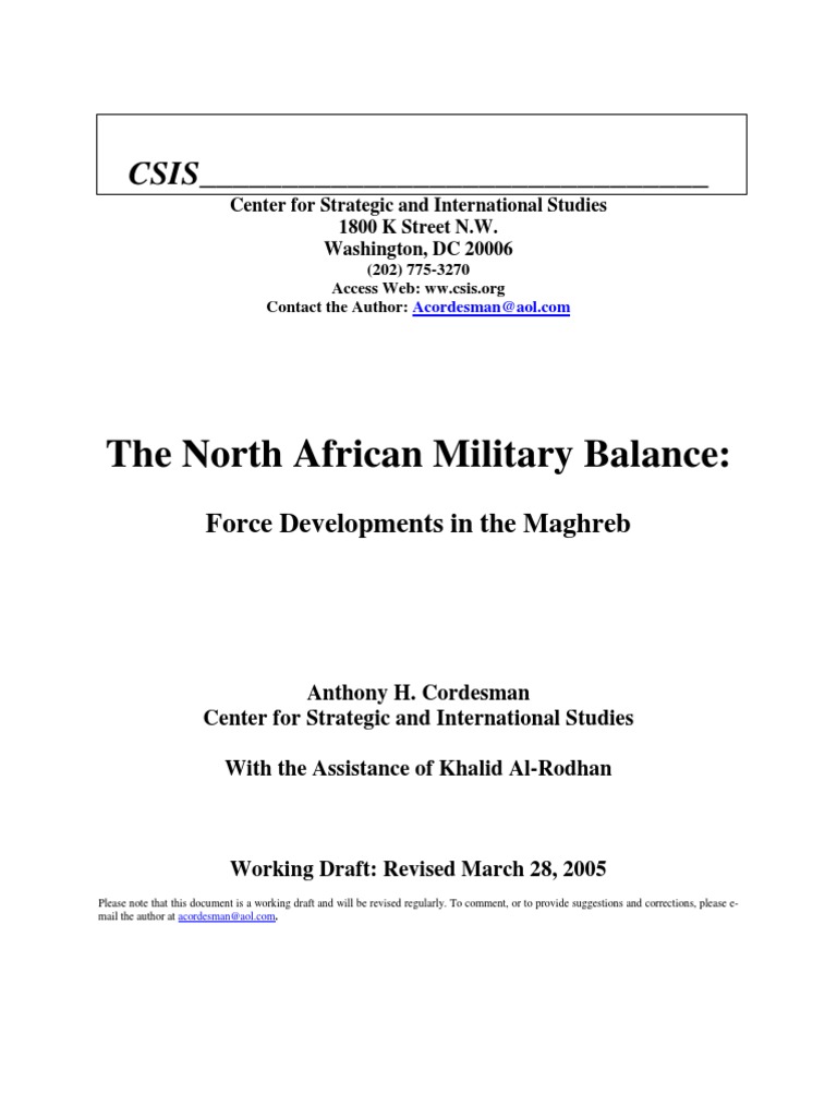 The North African Military Balance | PDF | North Africa | Maghreb