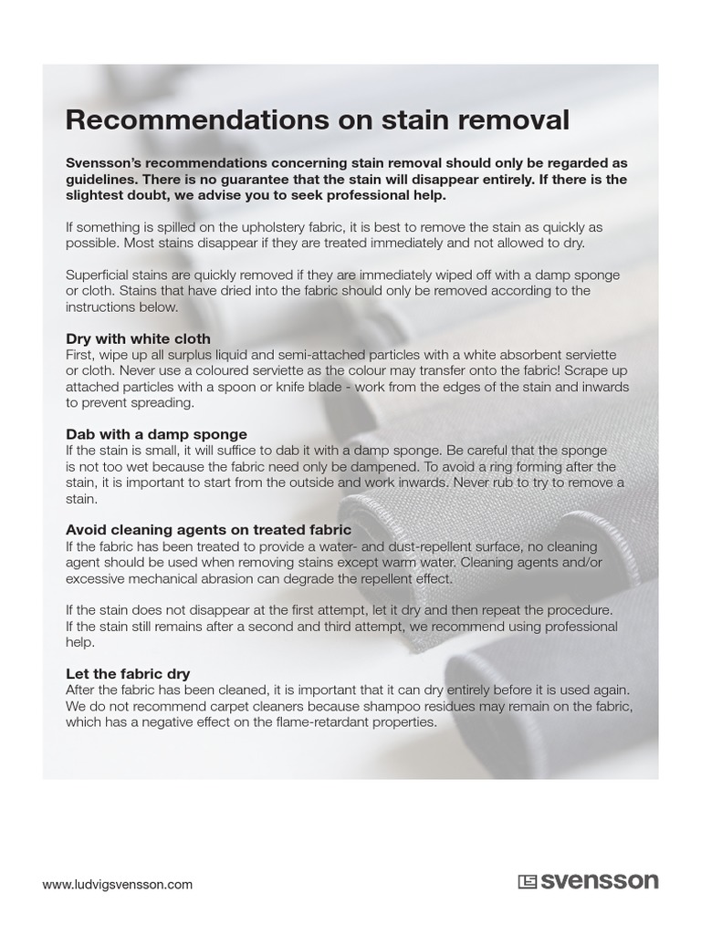 Stain Removal | PDF | Materials | Chemical Substances