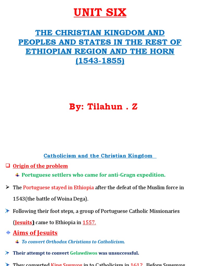 Unit Six: The Christian Kingdom and Peoples and States in The Rest of ...