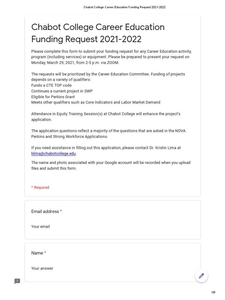 Chabot College Career Education Funding 2021-22 | PDF | Vocational Education | Inclusion (Education)