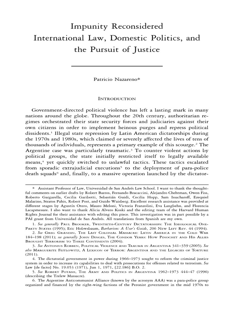 Impunity Reconsidered | PDF | Transitional Justice | International Law