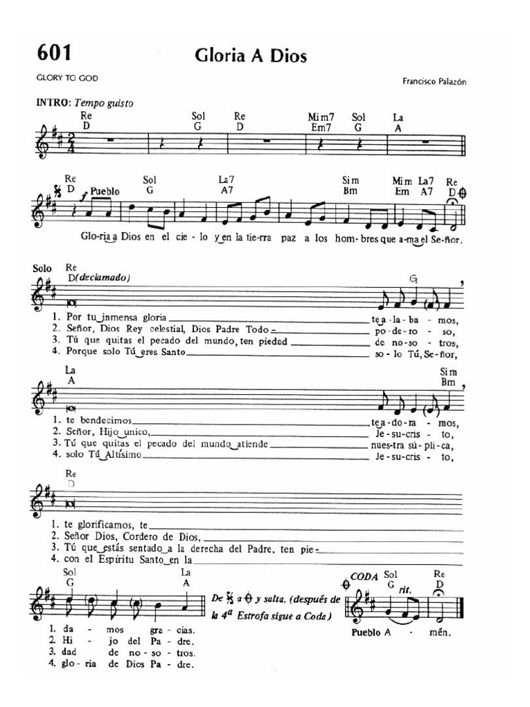 Gloria A Dios - Francisco Palazón | PDF