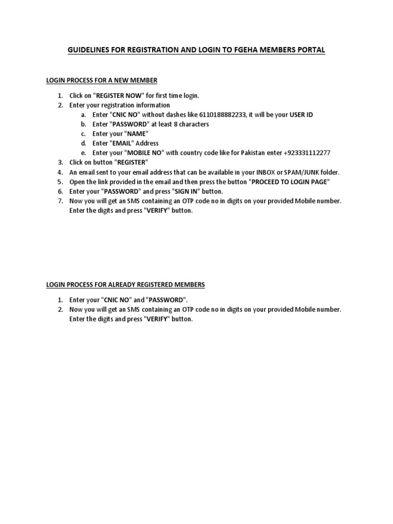 FGEHA Portal Registration and Login Guide | PDF | Career & Growth