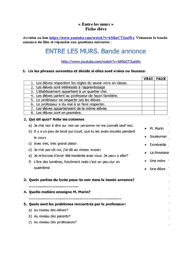 Entre Les Murs | PDF | Sciences sociales