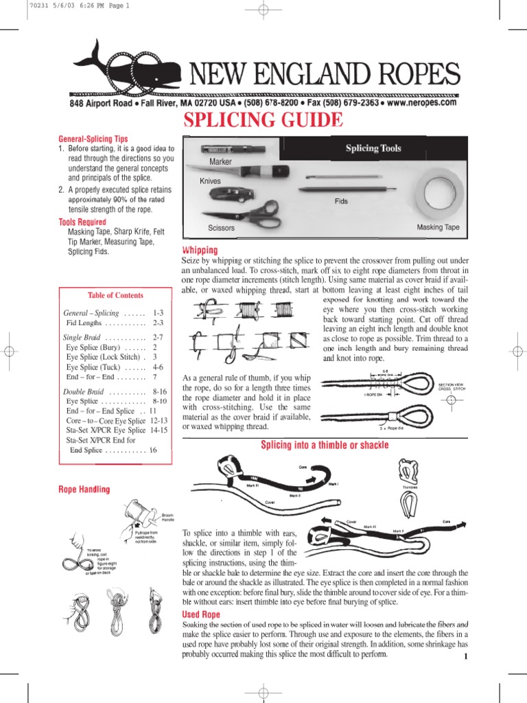 Mooring Ropes Splicing Guide | PDF