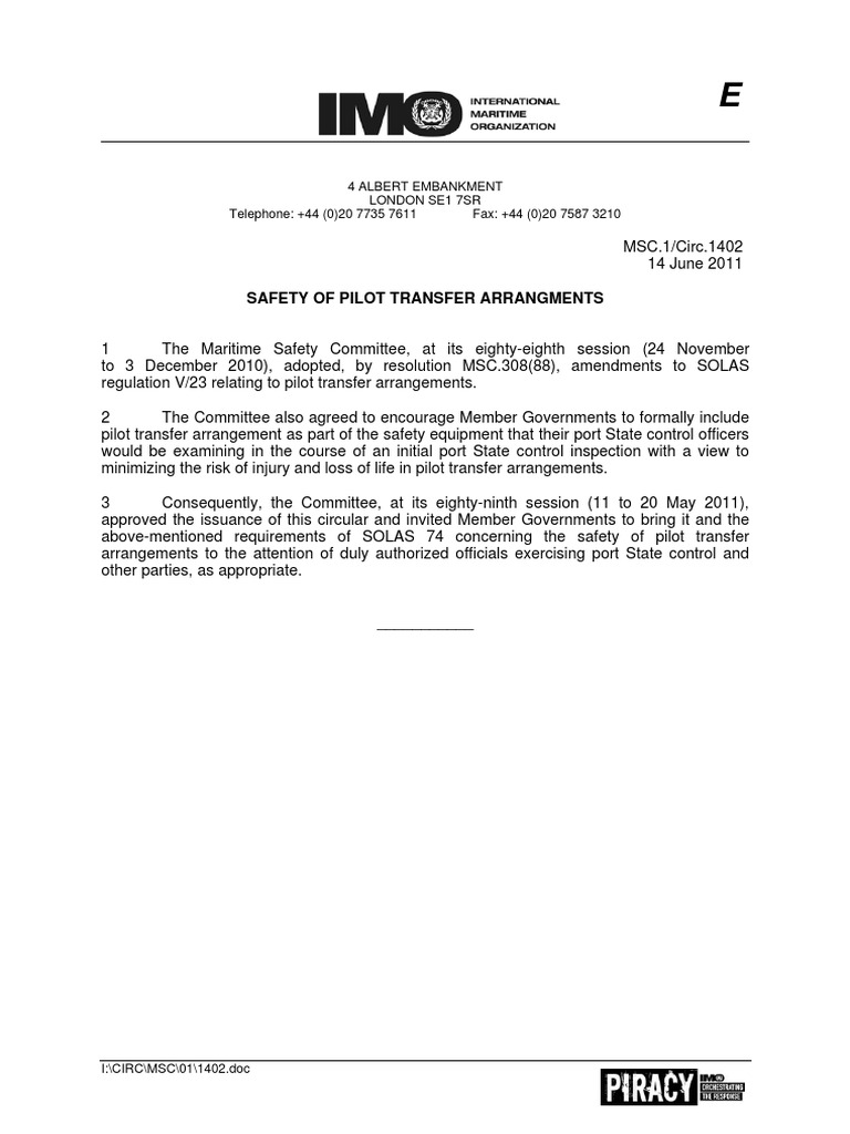 Pilot Transfer Safety Guidelines | PDF
