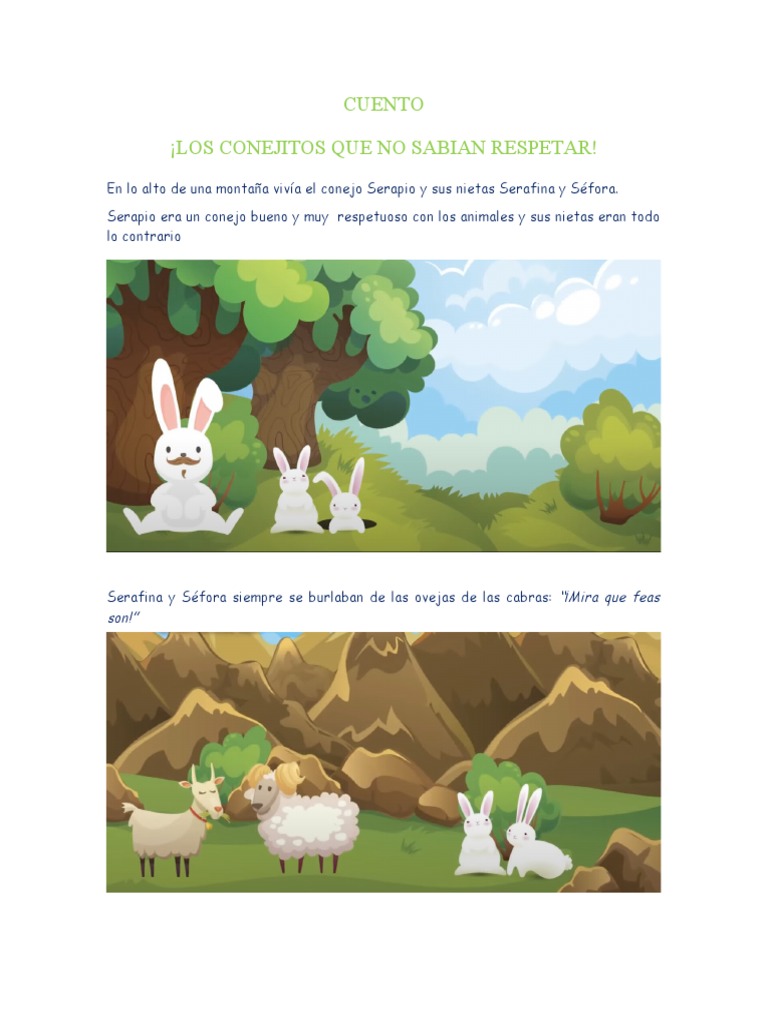 Cuento Los Conejitos Que No Sabian Respetar Semana 5 Pdf