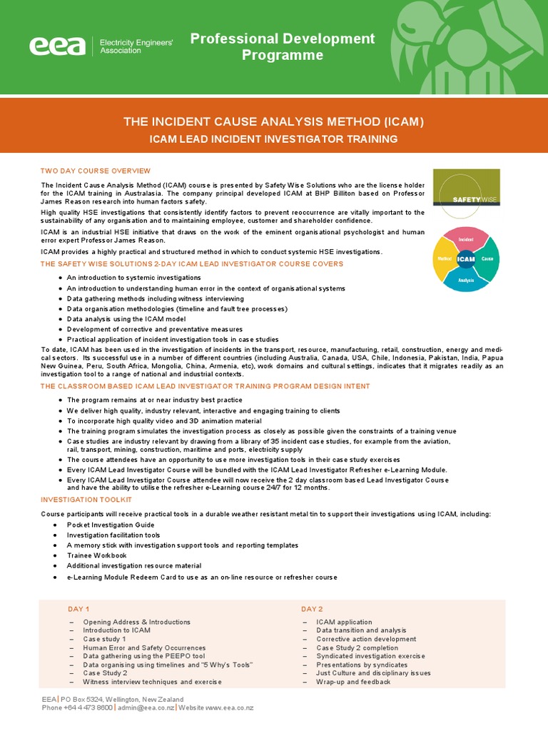 ICAM Lead Investigator - Course Overview 2017.pub | PDF | Educational ...