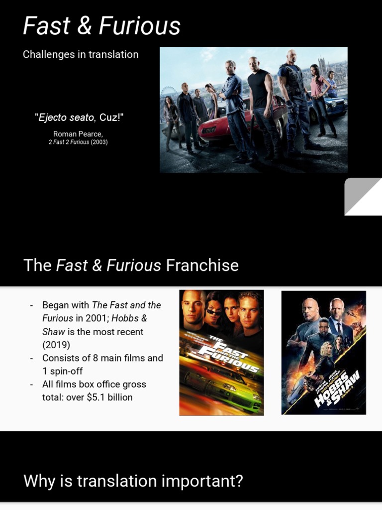 Fast Furious Translation Challenges | PDF | Linguistics | Human ...