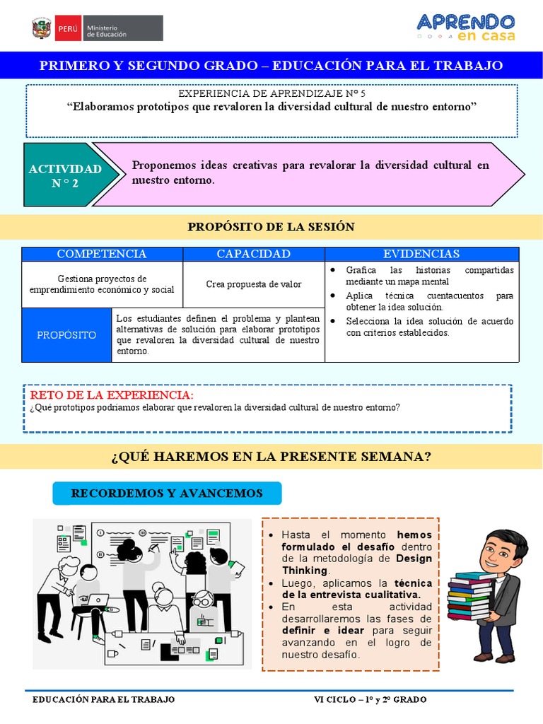 V Experiencia De Aprendizaje Act 2 1 Y 2 Grado Pdf