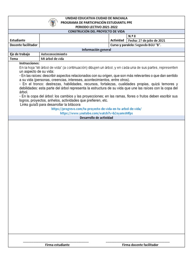 PPE Actividad 8 2do de BGU. | PDF