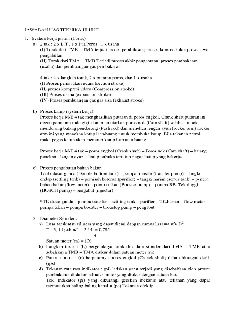 Jawaban Uas Tek Iii Uht | PDF