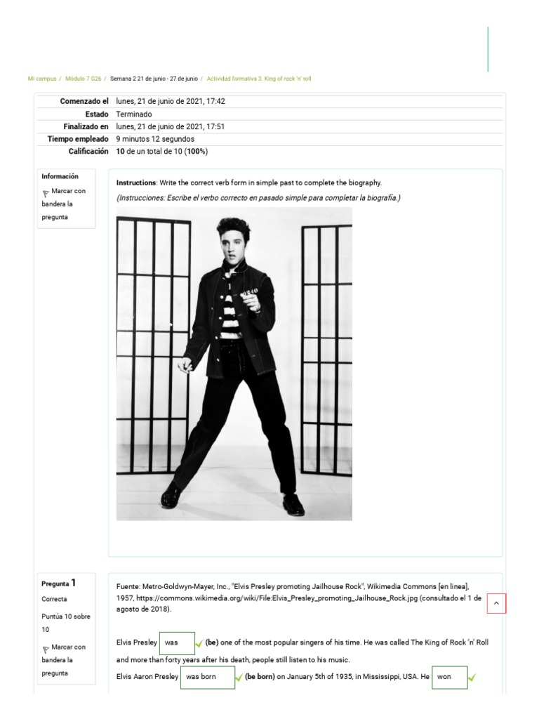 Actividad Formativa 3. King of Rock 'N' Roll | PDF | Leisure ...
