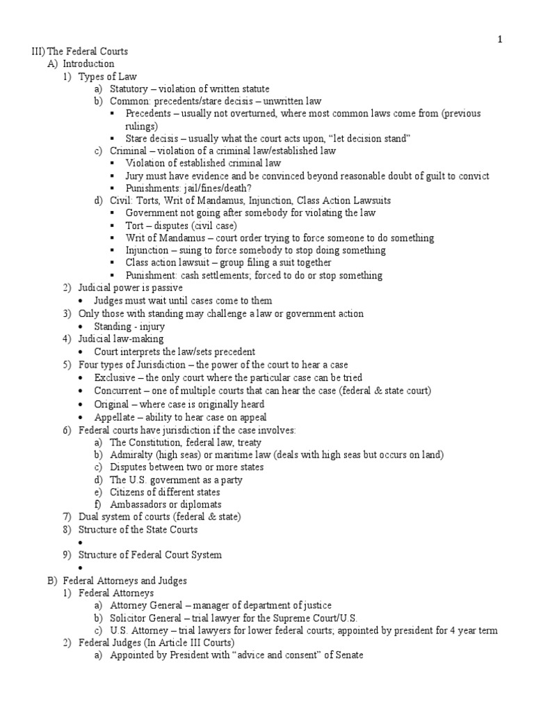 The Federal Courts | PDF | United States Law | Procedures Of The ...