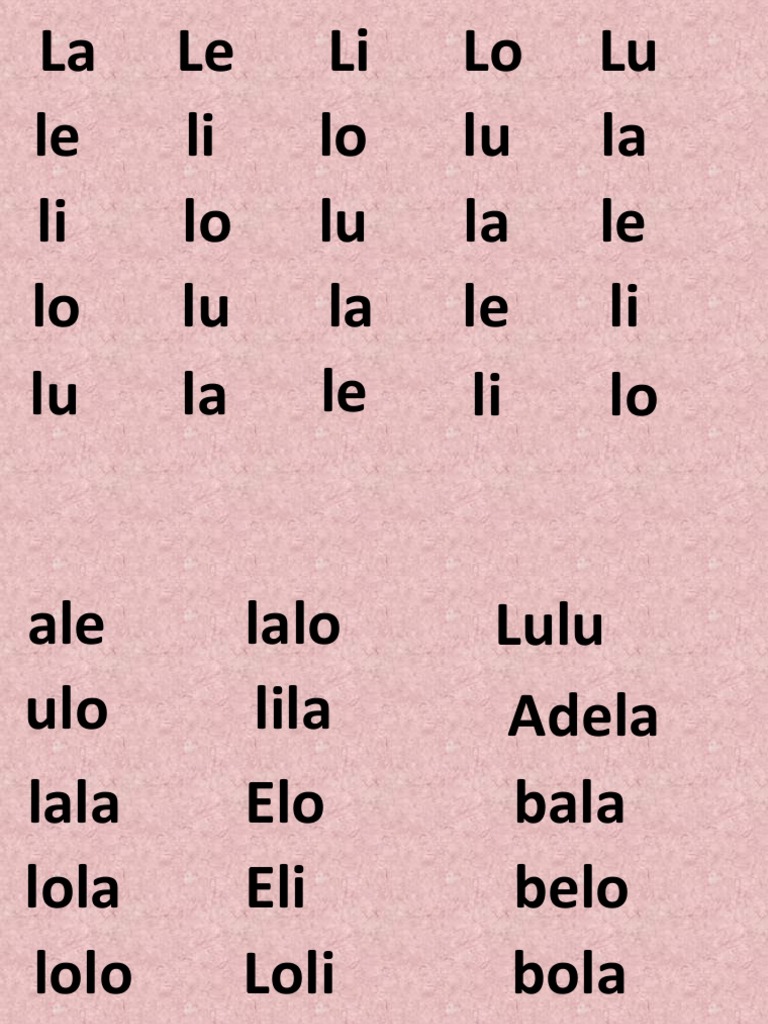 La Le Li Lo Lu | PDF