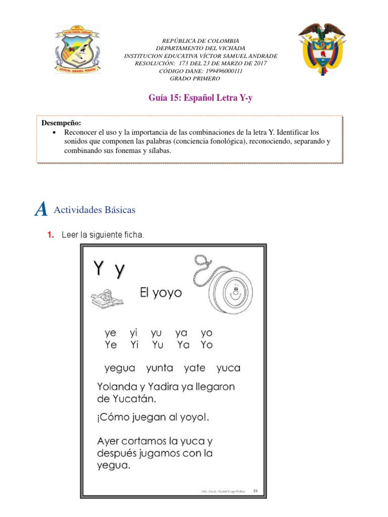 Guía 15 Letra Y-Y | PDF | Lingüística | Ajedrez