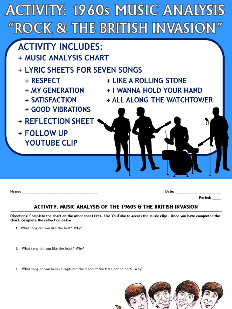 Activity - 1960s Music Analysis Chart & Lyrics | PDF | Entertainment ...