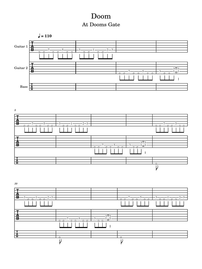 At Dooms Gate: Guitar 1 | PDF