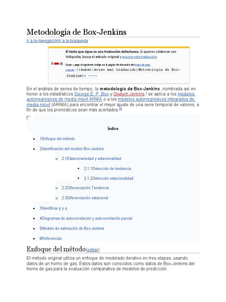 Metodología de Box-Jenkins | PDF | Series de tiempo | Econometría