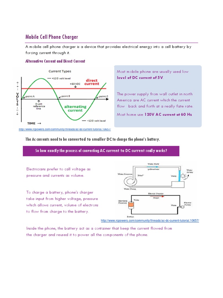 Mobile Cell Phone Charger | PDF | Rectifier | Direct Current