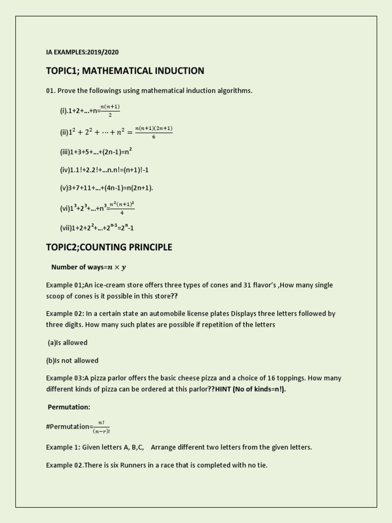 Ia All Examples2 | PDF | Algebra | Number Theory
