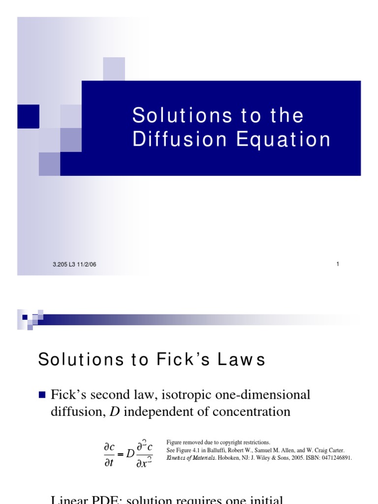 Solutions To The Diffusion Equation | PDF | Diffusion | Applied And ...