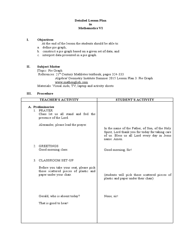 Detailed Lesson Plan 2.docx2 | PDF | Chart | Volume