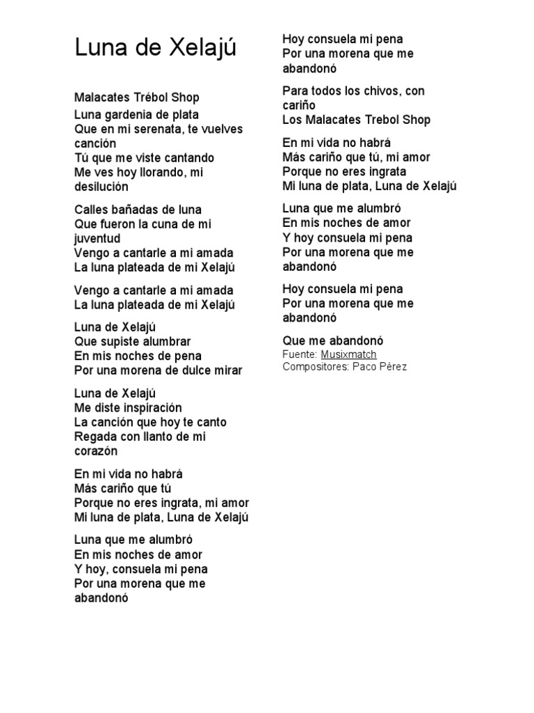 Letras Canciones Guatemaltecas | PDF | Musica centroamericana | Musica ...