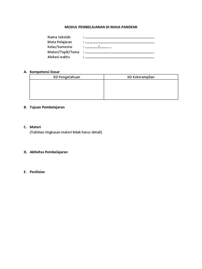 Template Modul | PDF