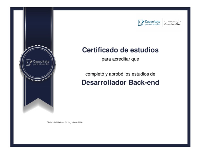 Desarrollador Back-End | PDF Desarrollador Back-End | PDF
