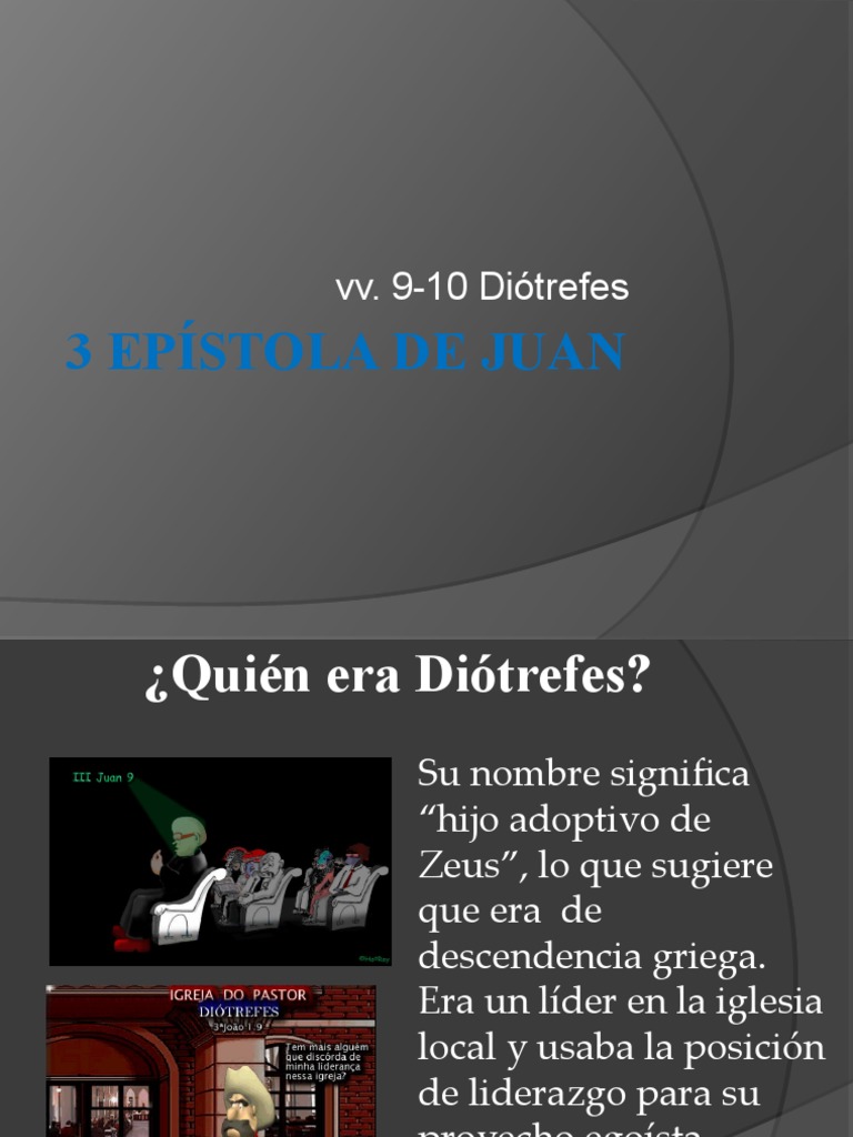 3 Epístola de Juan (Diótrefes) | PDF | Iglesia cristiana | Religiones ...