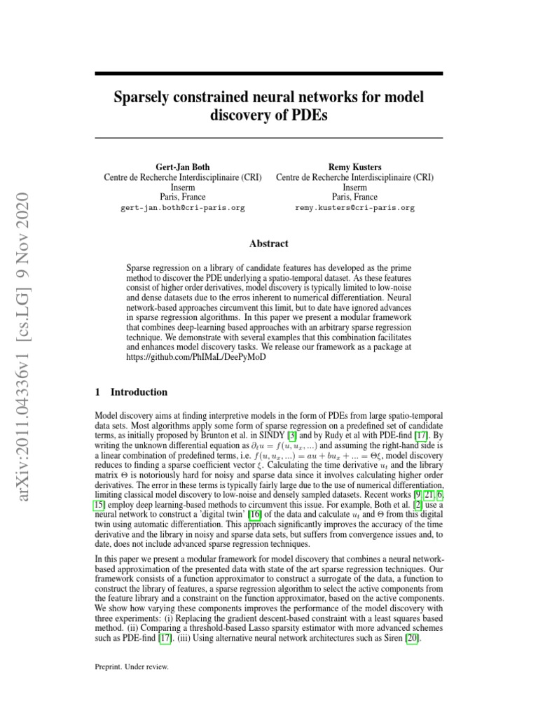 Sparsely Constrained NN | PDF | Least Squares | Artificial Neural Network