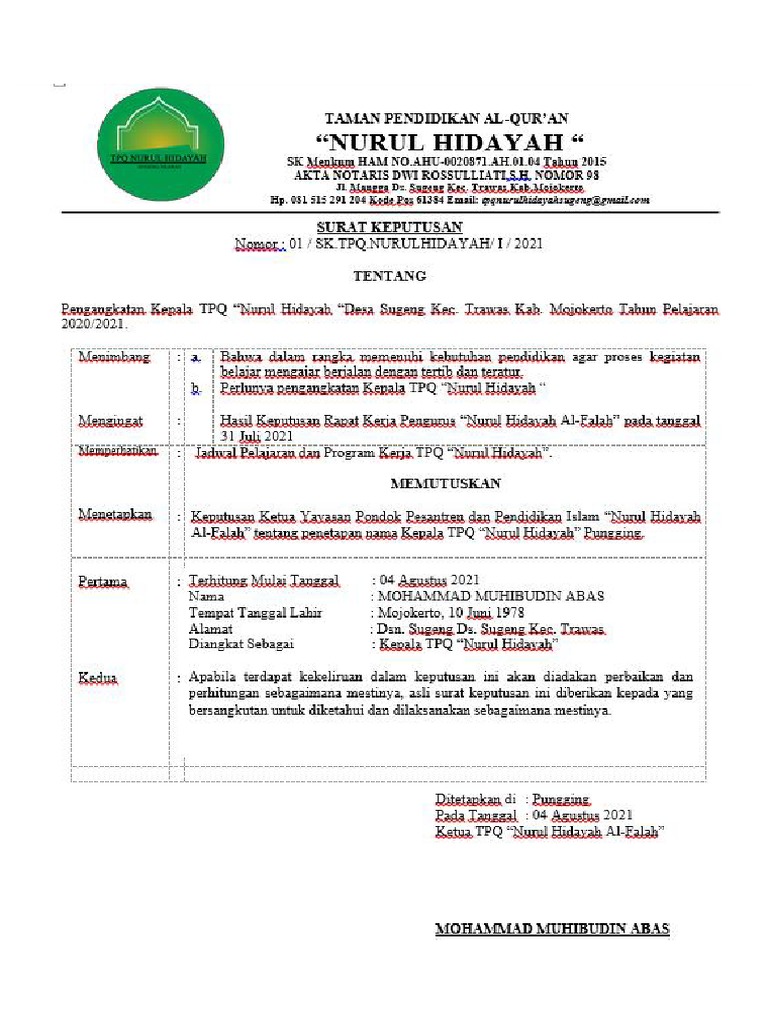 Gambar SK Pak Abas | PDF