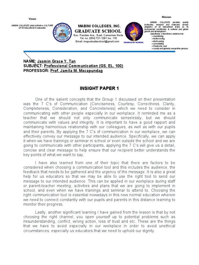 Insight Paper 1 | PDF | Human Communication | Behavior Modification