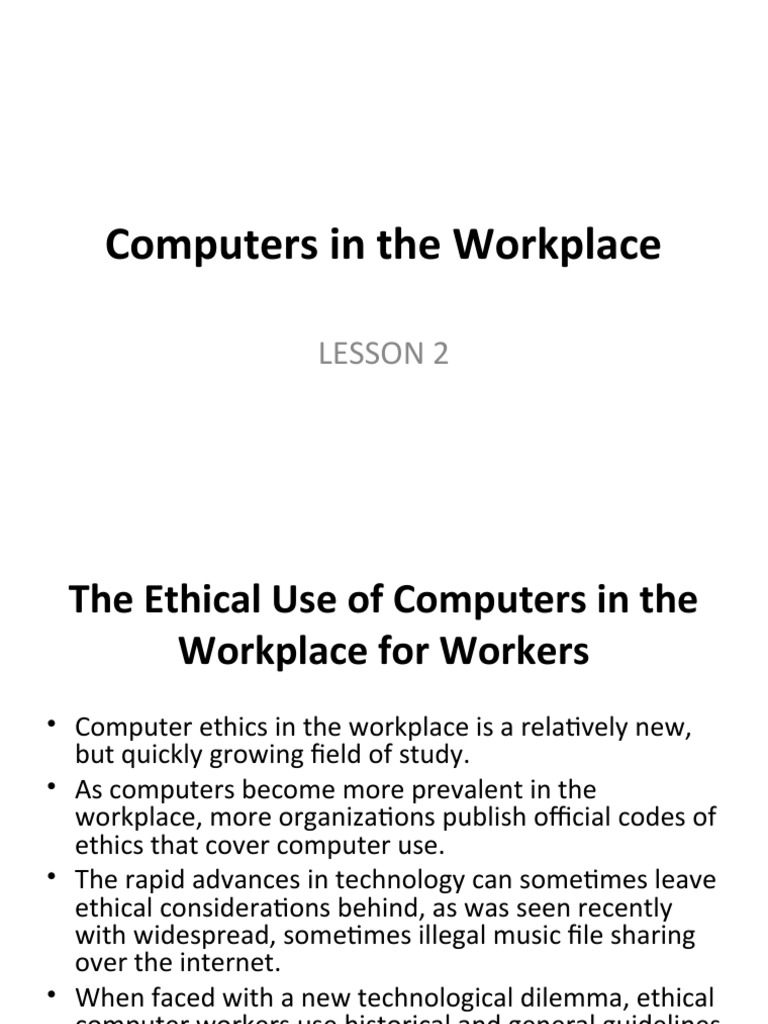 Computers in The Workplace | PDF