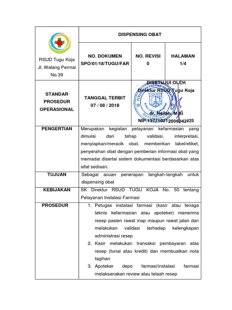 SPO Dispensing Obat | PDF