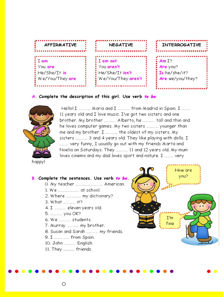 Affirmative Negative Interrogative: Am Are Is Am Not Aren't Isn't Am ...