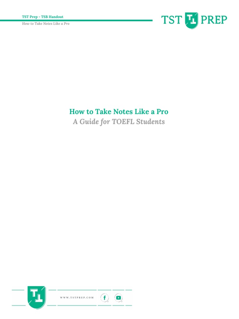 How To Take Notes Like A Pro: A Guide For TOEFL Students | PDF | Verb ...