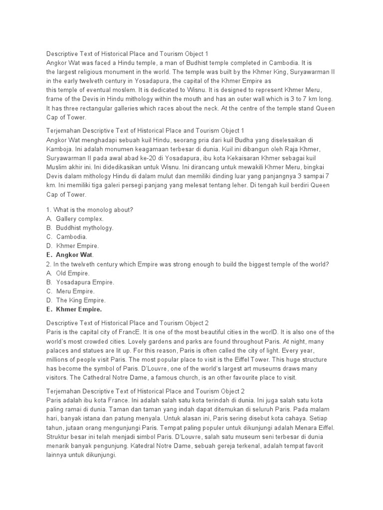 Descriptive Text of Historical Place and Tourism Object 1 | PDF | Venice