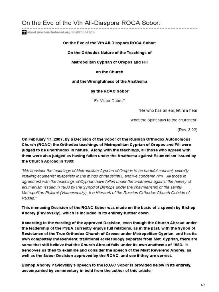 Orthodox Church Disputes | PDF | Christian Church | Eastern Orthodox Church